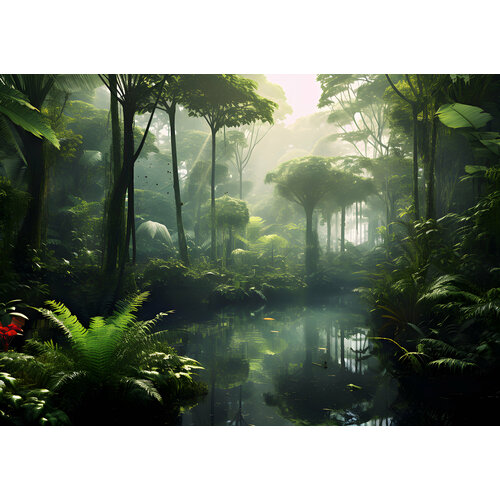 Постер - "Густые тропические леса"на плотной бумаге / А2 / в тубусе без рамы