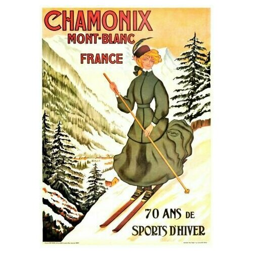 Плакат, постер на холсте Sports D hiver-Chamonix-Зимние виды спорта-Шамони. Размер 30 х 42 см