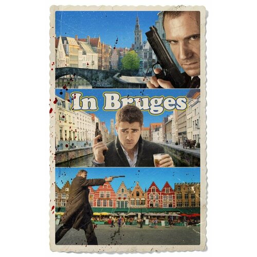 Плакат, постер на холсте Залечь на дно в Брюгге (In Bruges, 2008г). Размер 21 х 30 см