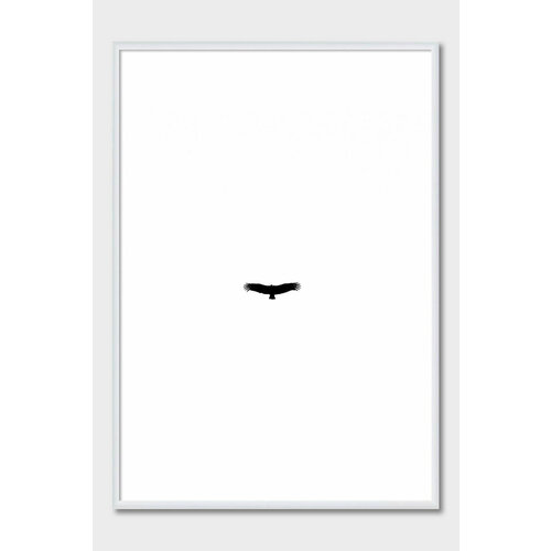 Постер для интерьера Postermarkt Птица на белом фоне, постер 40х50 см в белой рамке, настенный декор для дома