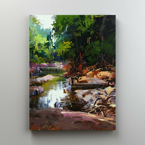 Интерьерная картина на холсте "Масляная живопись - Амазонка" размер 30x40 см