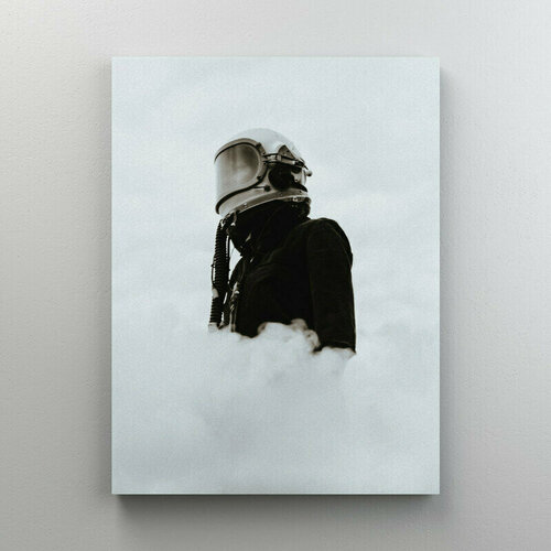 Интерьерная картина на холсте "Космонавт в дыму", размер 22x30 см