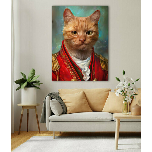 Интерьерная картина на холсте "Рыжий кот - аристократ" размер 22x30 см