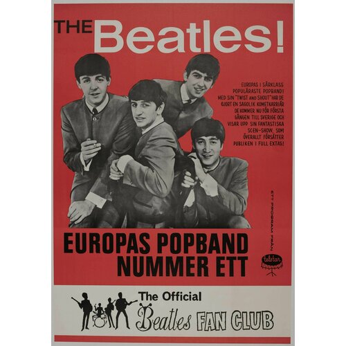 Плакат, постер на бумаге The Beatles. Размер 30 на 42 см