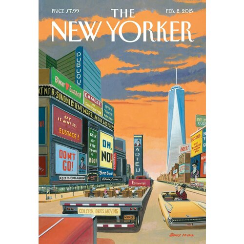 Плакат, постер на бумаге The New Yorker (Feb. 2, 2015). Размер 30 на 42 см