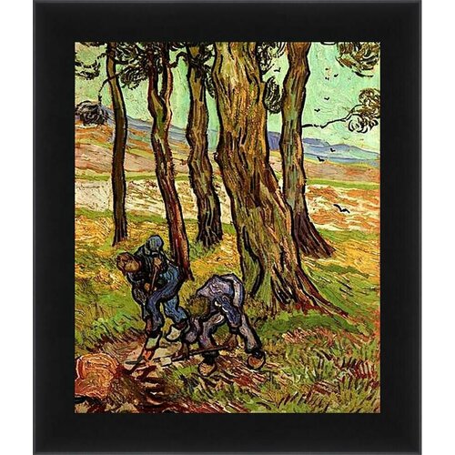 Плакат, постер на холсте Two Diggers Among Trees. Винсент Ван Гог. Размер 21 х 30 см