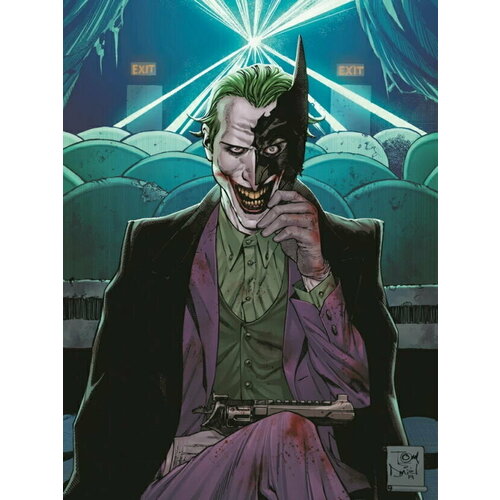 Плакат, постер на холсте Batman Joker/Бэтмен и Джокер/искусство/арт/абстракция/творчество. Размер 21 х 30 см