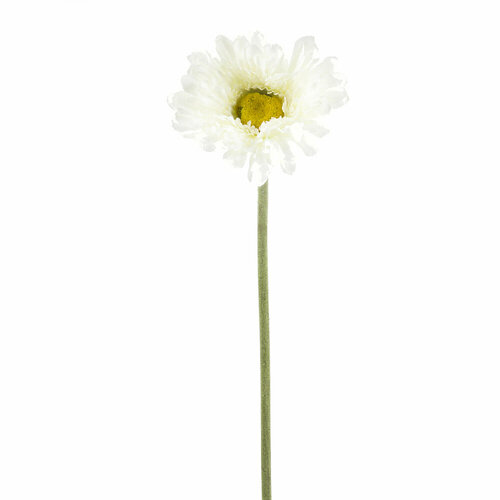 Цветок искусственный (на ножке) Гербера белая h 57см. KENG-7180251