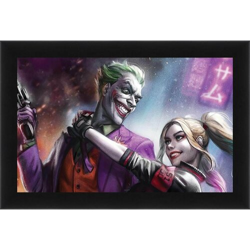 Плакат, постер на бумаге Харли Квинн (Harley Quinn) и Джокер (Joker). Размер 21 х 30 см