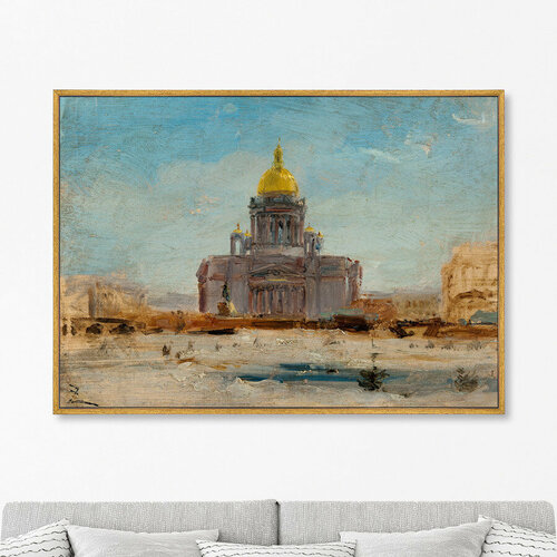 Репродукция картины на холсте Saint Petersbourg, Saint Isaac, 1844г. Размер картины: 75х105см
