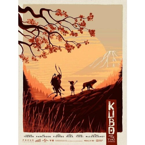 Плакат, постер на бумаге Кубо. Легенда о самурае (Kubo and the Two Strings), Трэвис Найт. Размер 21 х 30 см