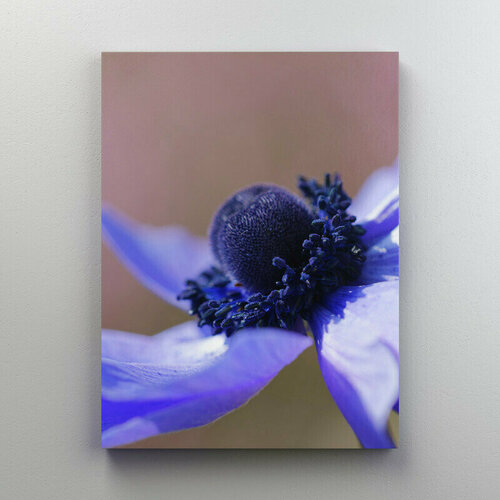 Интерьерная картина на холсте "Голубая анемона" размер 45x60 см