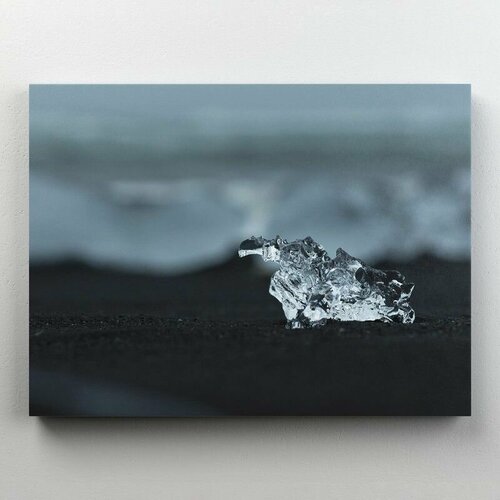 Интерьерная картина на холсте "Замерзшая капля на пляже" размер 30x22 см