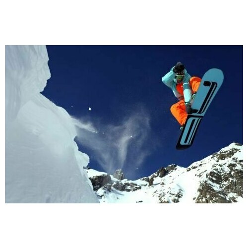 Плакат, постер на бумаге Snowboarder-Сноубордист. Размер 21 х 30 см