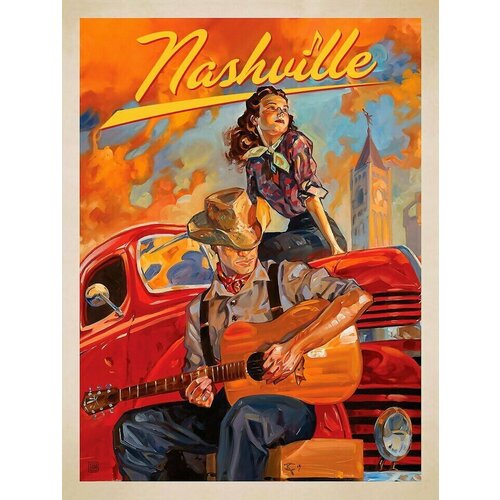 Плакат, постер на холсте Nashville Dreamers/Мечтатели Нэшвилл. Размер 42 на 60 см