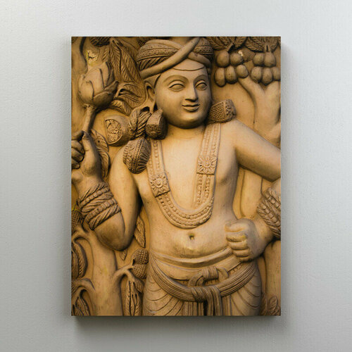 Интерьерная картина на холсте "Скульптура Будда Шакьямуни", размер 30x40 см