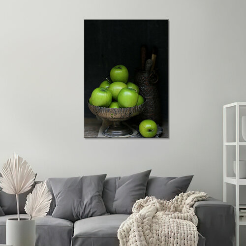 Картина/Картина на холсте для интерьера/Картина на стену/Картина для кухни/ - Яблоки в вазе 40х60