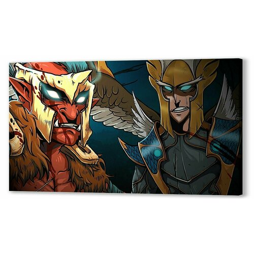 Плакат, постер на холсте skywrath mage, troll warlord, dota 2. Размер 21 х 30 см