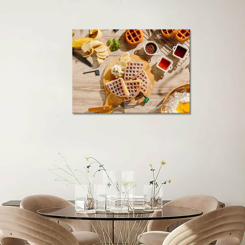 Картина/Картина на холсте для интерьера/Картина на стену/Картина для кухни/ - Вафли красивая композиция 40х60