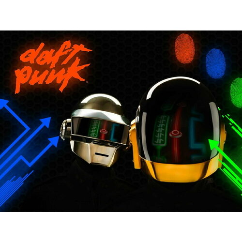 Плакат, постер на холсте Daft Punk/Дафт Панк/музыкальные/поп исполнитель/артист/поп-звезда/группа. Размер 30 х 42 см