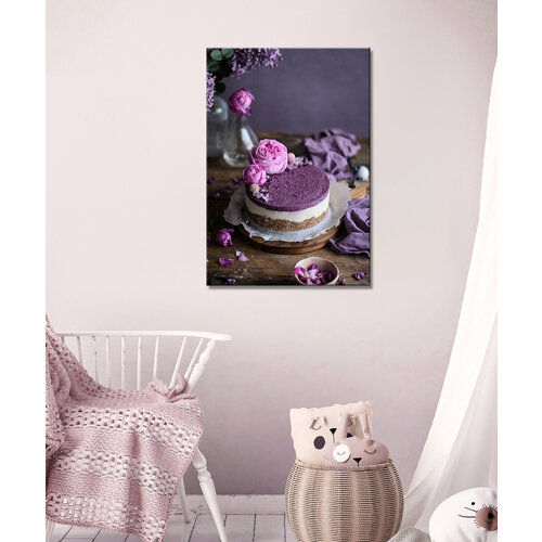 Картина/Картина на холсте для интерьера/Картина на стену/Картина для кухни/ - Торт с цветами 50х70