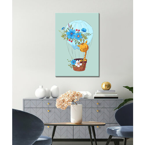 Картина - Жираф, жираф красками, арт жираф, пятнистый жираф (18) 50х70
