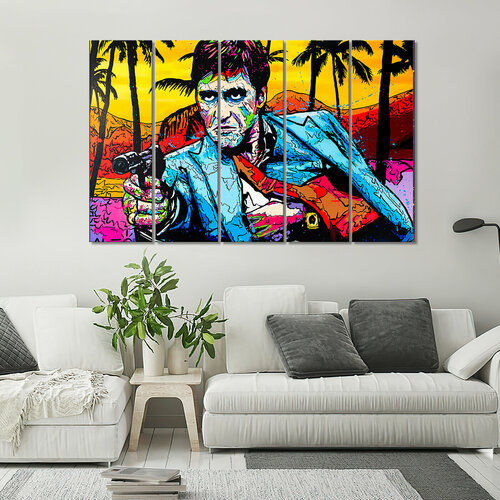Модульная картина/Модульная картина на холсте/Модульная картина в подарок/ Красочный Tony Montana - Colorful Tony Montana150х100