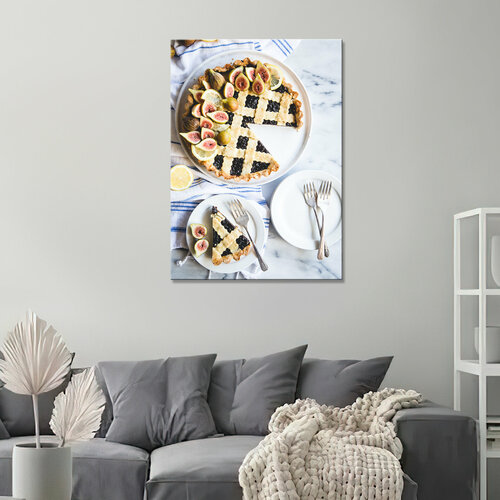 Картина/Картина на холсте для интерьера/Картина на стену/Картина для кухни/ -Инжиртный пирог 40х60