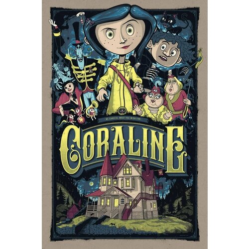 Плакат, постер на бумаге Коралина в Стране Кошмаров (Coraline, 2009г). Размер 21 х 30 см