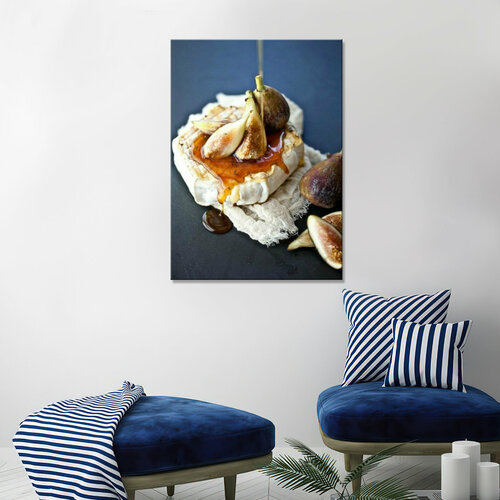 Картина/Картина на холсте для интерьера/Картина на стену/Картина для кухни/ - Бри с инжиром 40х60