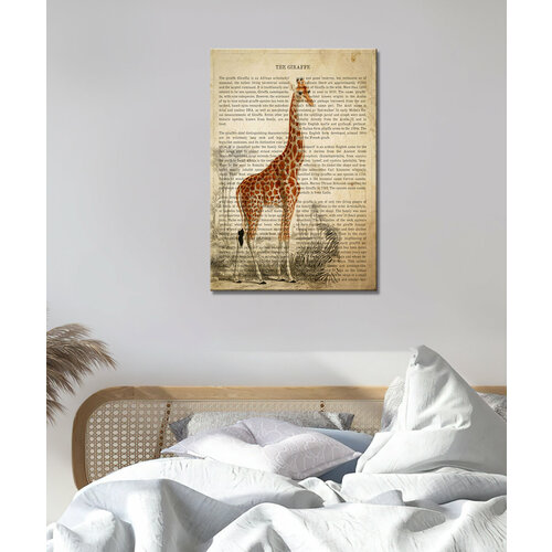 Картина - Жираф, жираф красками, арт жираф, пятнистый жираф (31) 50х70
