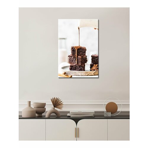 Картина на холсте с подрамником Шоколадный бисквит 40х60