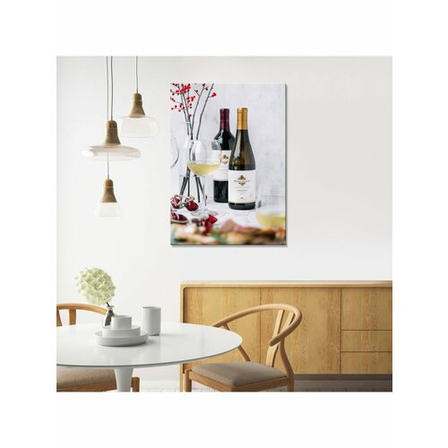 Картина на холсте с подрамником Красное и белое вино 40х60