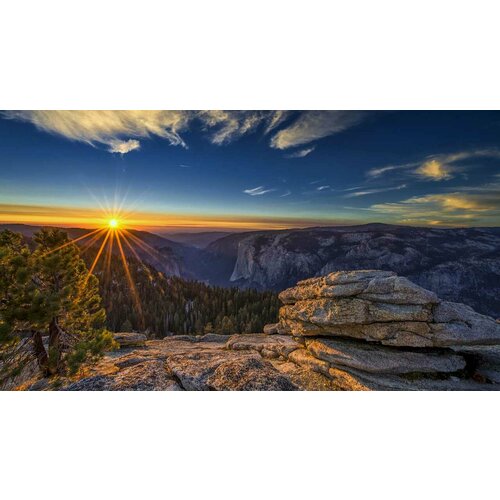 Картина на холсте 60x110 Альянс Лес "Yosemite National Park камни" на подрамнике / интерьер/ декор
