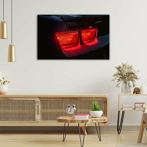 Картина на холсте 60x110 Альянс Лес "Ford, автомобиль, фонари, подсветка" на подрамнике / интерьер/ декор