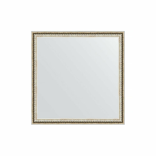 Зеркало настенное EVOFORM в багетной раме мельхиор, 61х61 см, для гостиной, прихожей, кабинета, спальни и ванной комнаты, BY 0775