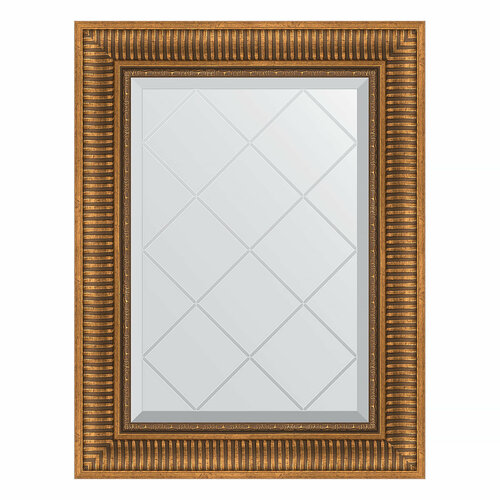 Зеркало настенное с гравировкой EVOFORM в багетной раме бронзовый акведук, 57х75 см, для гостиной, прихожей, спальни и ванной комнаты, BY 4025