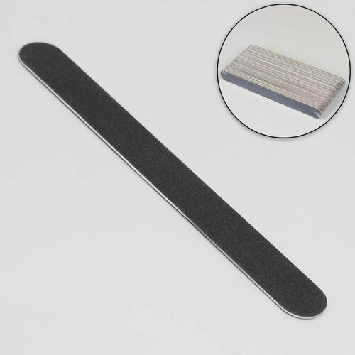 Пилка-наждак «Классика», на деревянной основе, абразивность 240, 18 см, фасовка 50 шт, цвет чёрный (комплект из 150 шт)