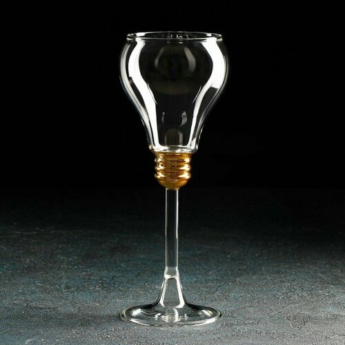Бокал стеклянный для вина Magistro «Лампочка», 300 мл, 9×22,5 см (комплект из 2 шт)
