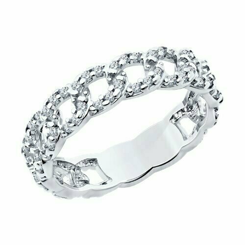 Кольцо Diamant online, серебро, 925 проба, фианит, размер 16.5, прозрачный
