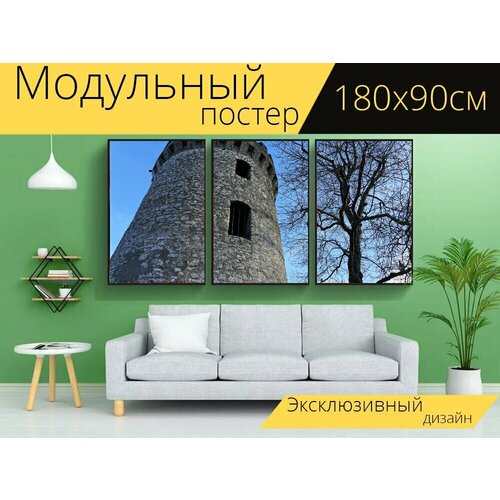 Модульный постер "Архитектура, дворец, готика" 180 x 90 см. для интерьера