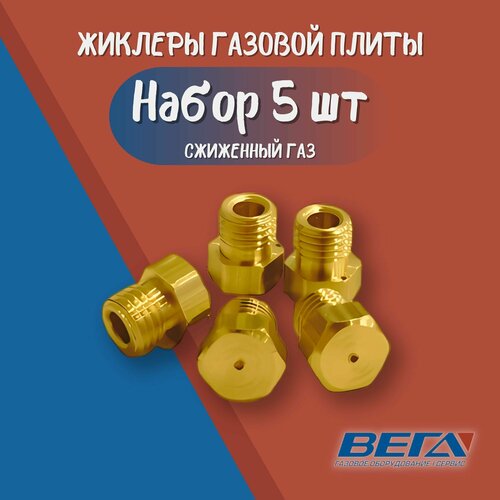 Жиклер для плиты М6х1 сжиженный балонный газ набор 5 шт сопла плиты