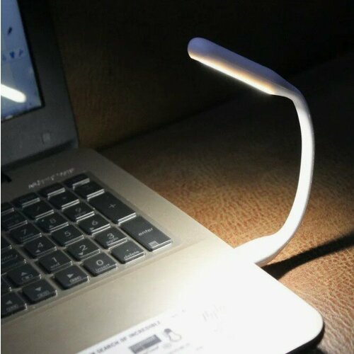 USB лампа на гибкой ножке для ноутбука повербанка белая