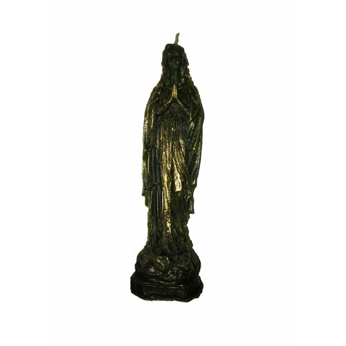 Свеча Богородица с полынью, очищение. 13 см, зеленая
