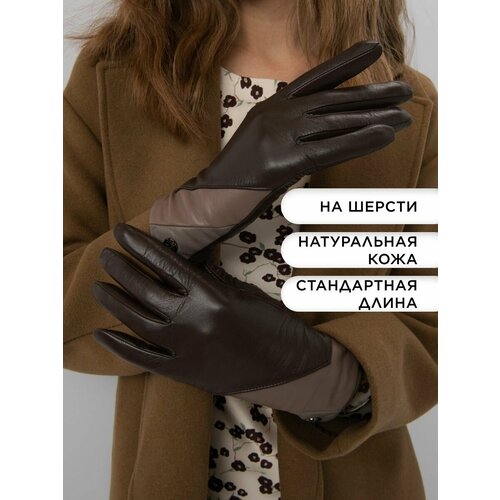 Перчатки  Farella, размер 6.5, коричневый