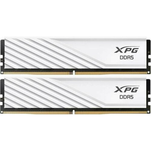 Оперативная память для компьютера 32Gb (2x16Gb) PC5-44800 5600MHz DDR5 DIMM CL46 ADATA XPG Lancer Blade White AX5U5600C4616G-DTLABWH