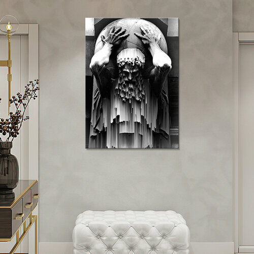 Интерьерная картина на холсте на стену/постер/ Атлант античная скульптура 50х70