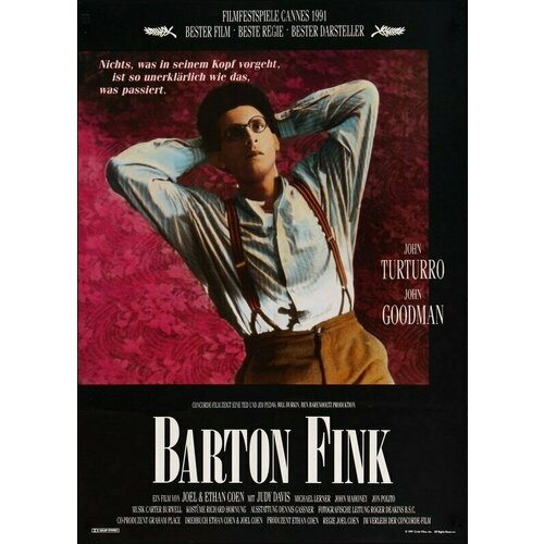 Плакат, постер на бумаге Бартон Финк (Barton Fink), Джоэл Коэн, Итан Коэн. Размер 42 х 60 см