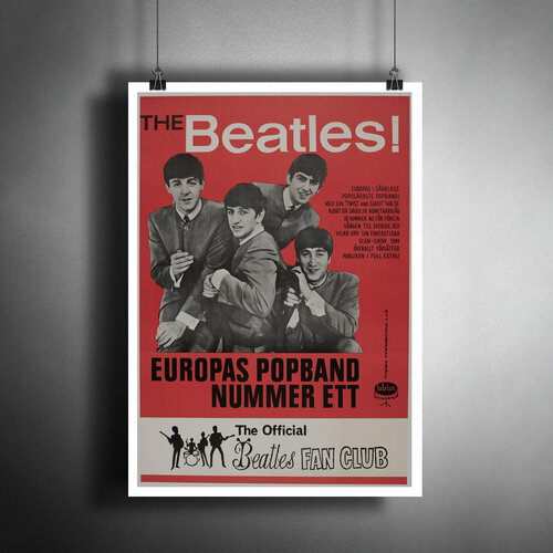 Постер плакат для интерьера "Британская рок-группа The Beatles (Битлз). Джон Леннон, Пол Маккартни"/ A3 (297 x 420 мм)