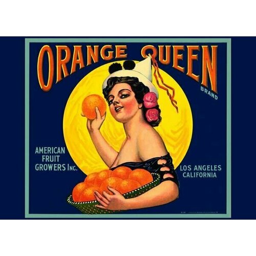 Плакат, постер на бумаге иностранный Orange Queen brand. Размер 42 х 60 см